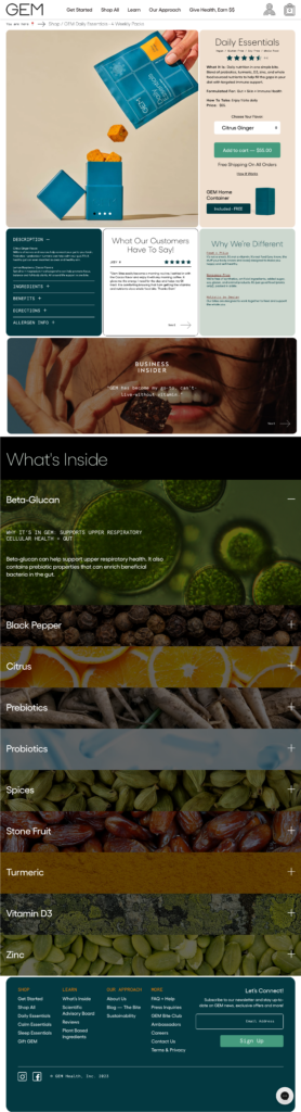 Unique Product Page Layout